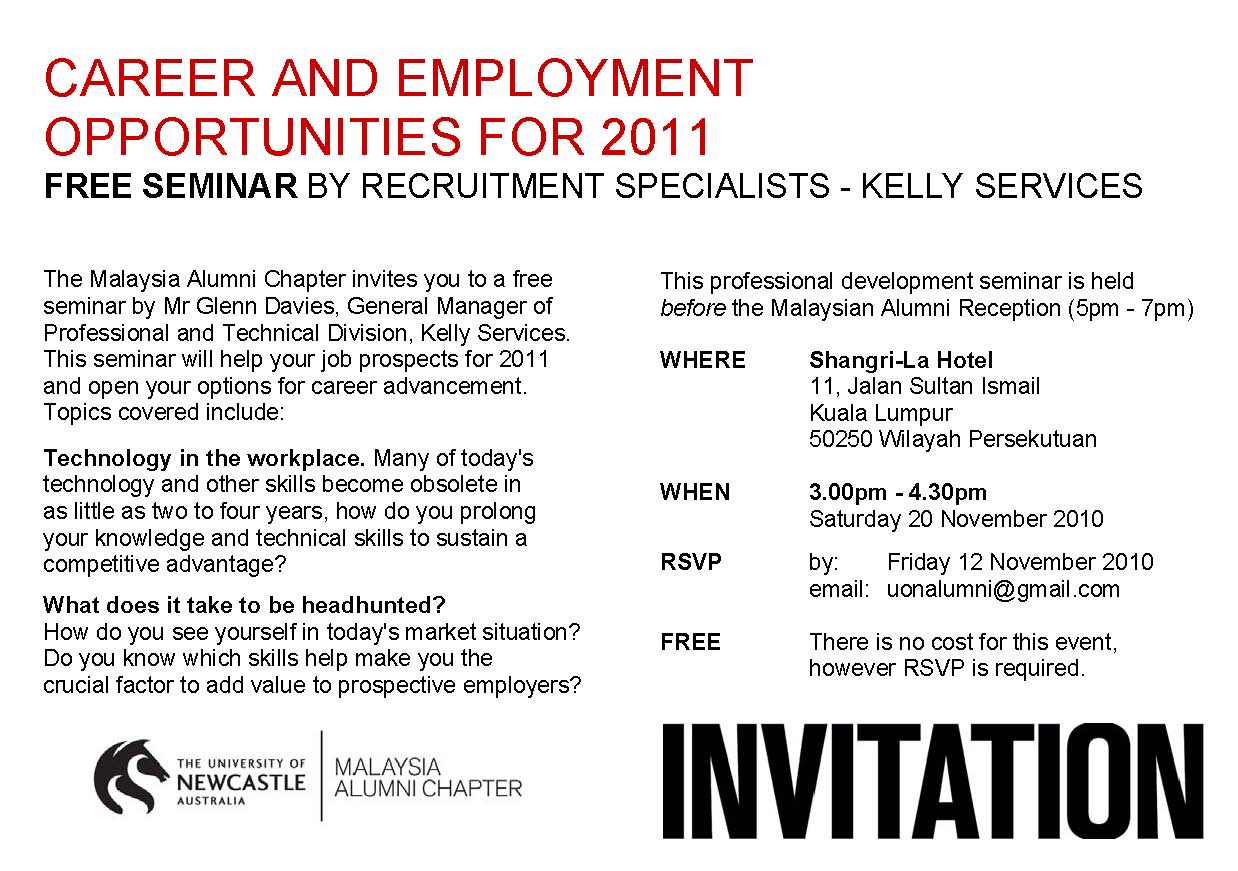 University of Newcastle (Australia), Alumni Malaysia Chapter: 20 ...